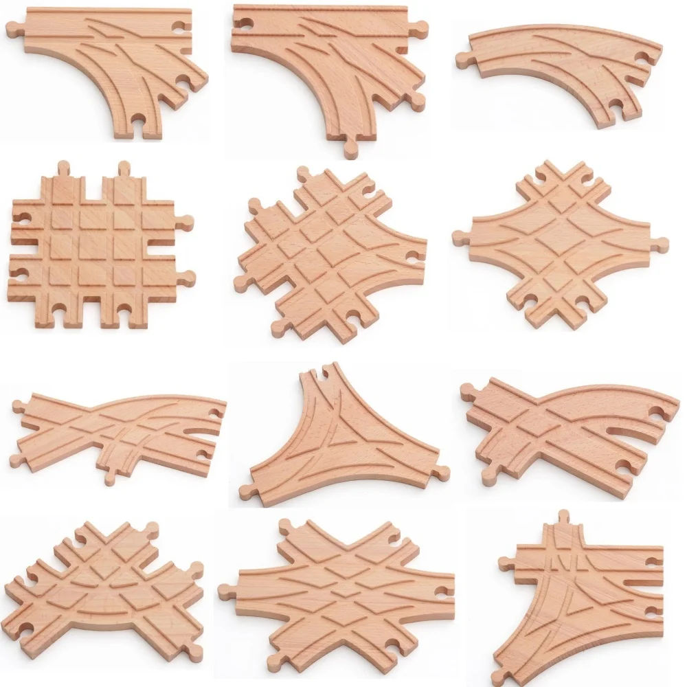 NEW-Wooden-Railway-Track-All-Kinds-Fork-Rail-Bifurcation-Beech-Wood ...
