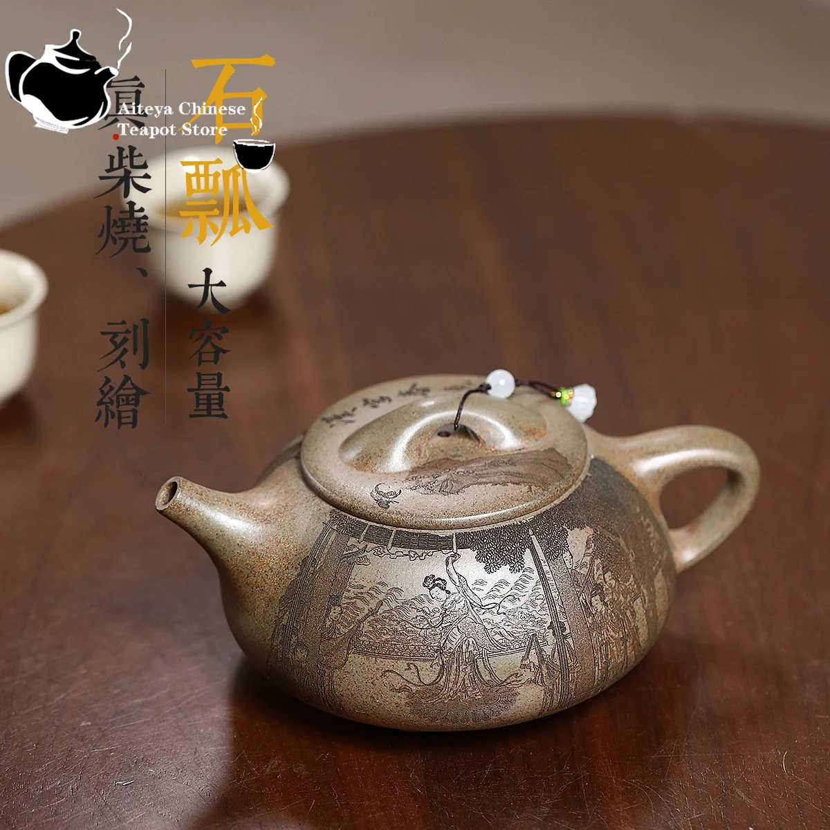 Yixing handmade purple clay teapot, original ore, agarwood mud, dragon ...