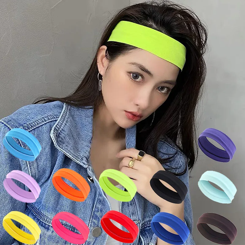 Summer Sports Hair Band For Unisex Bright Color Running Yoga Headband ...