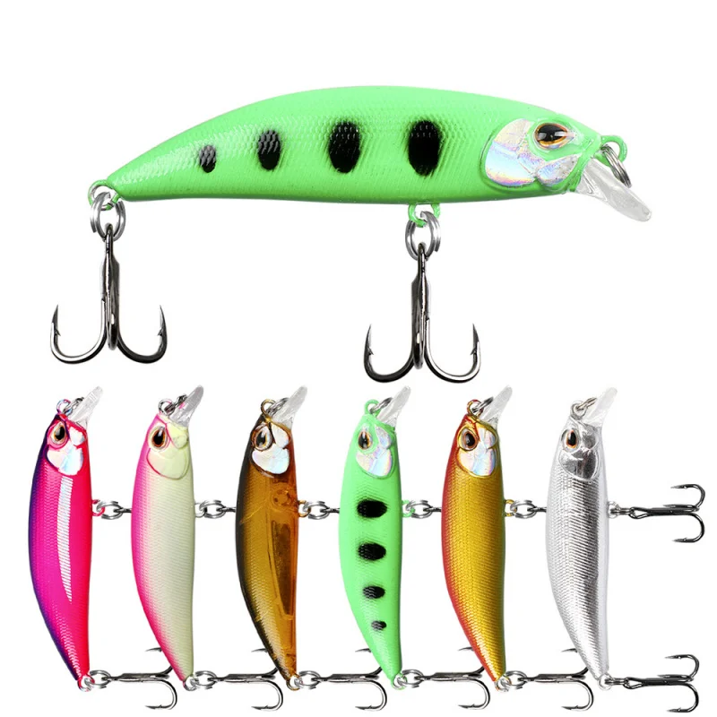 Sinking Minnow Lure Bait 7cm/8.7g with Blood Slot Hook Gold Stamping ...