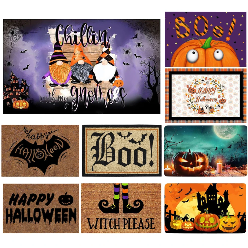 Halloween-Decoration-Welcome-Mat-Horror-Witch-Pumpkin-Entrance-Doormat ...