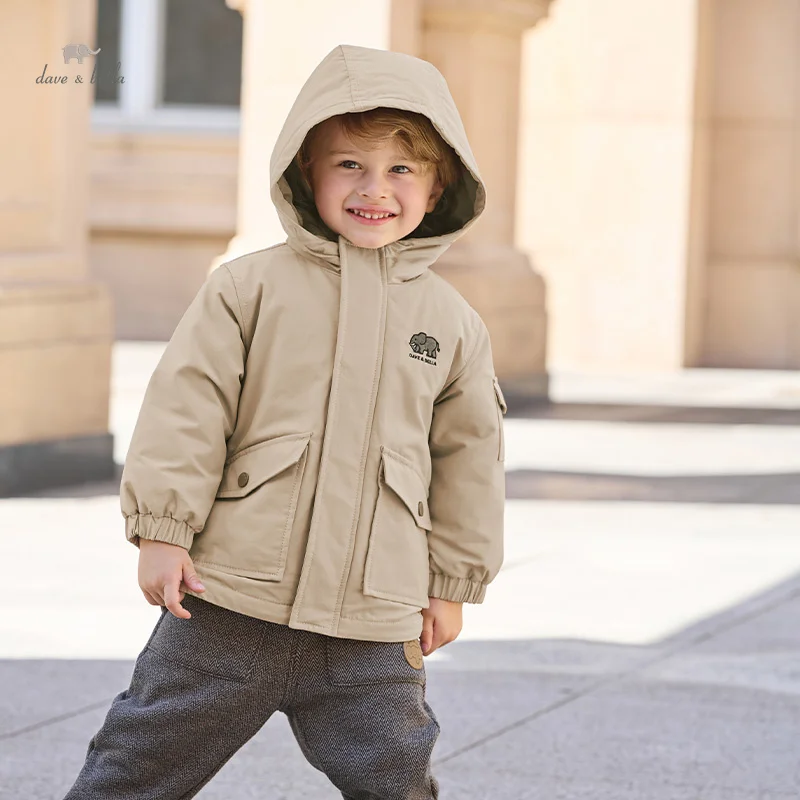 Dave-Bella-Boys-Girls-Warm-Coat-Baby-Khaki-Winter-Thickened-Hooded-Jackets-Children-Outerwear ...