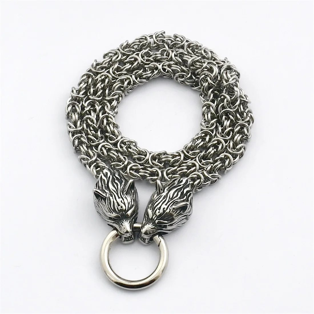 Viking-stainless-steel-handmade-chain-Wolf-head-chain-necklace-Nordic ...