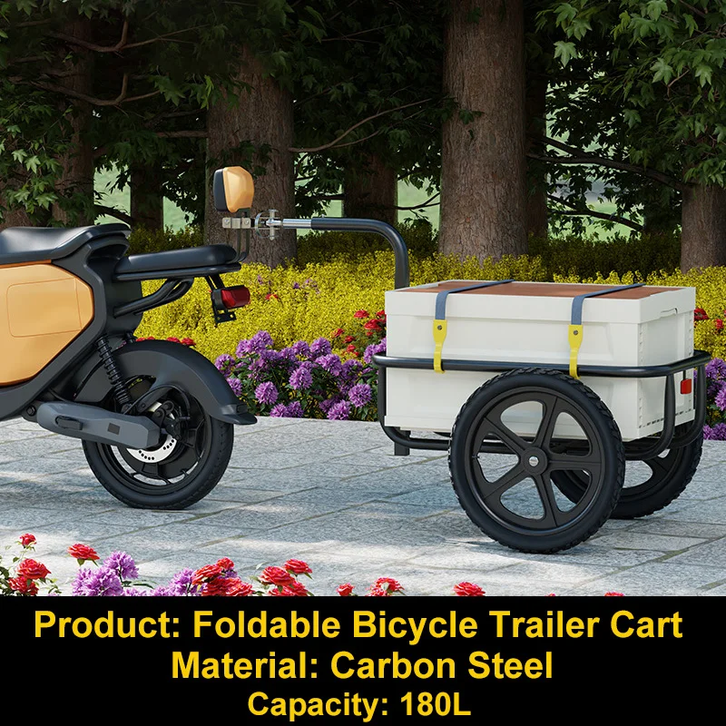 Foldable Bicycle Trailer Cart Truck Cargo Bike Trolley Pannier Rack ...