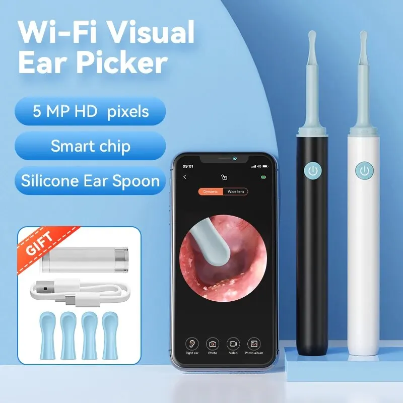 Wireless-Smart-Visual-Ear-Cleaner-Otoscope-WiFi-Luminous-Earpick-Ear ...