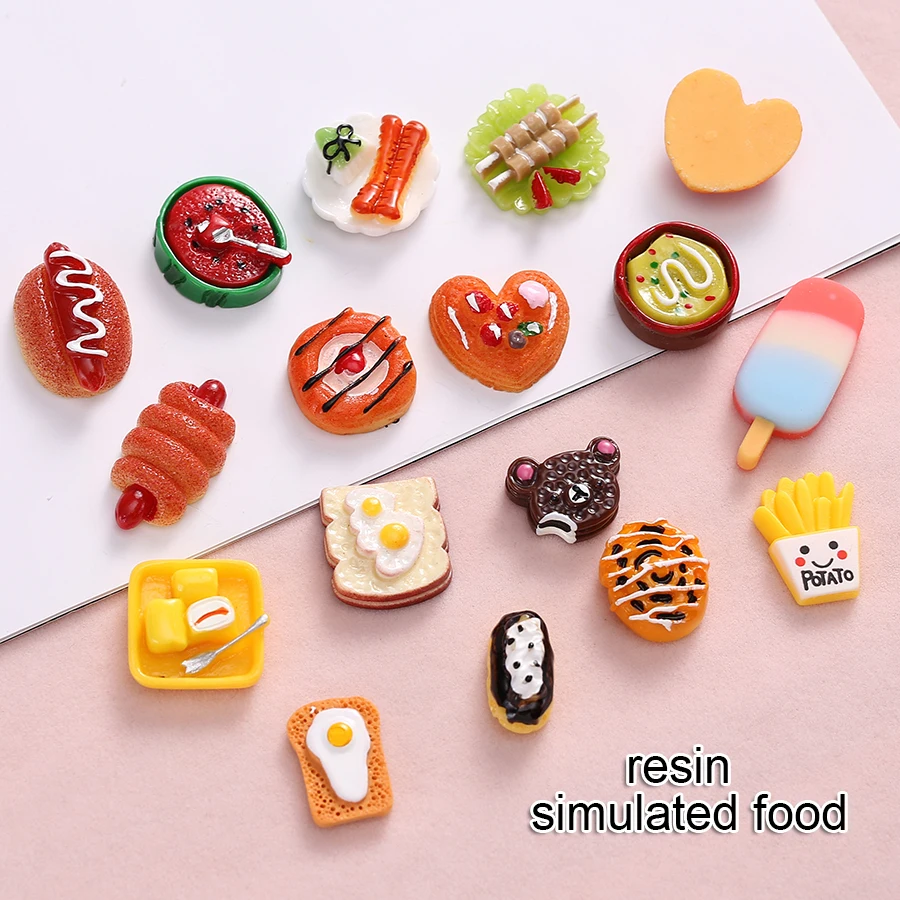 10pc-lot-Resin-Fake-Miniature-Dollhouse-Simulated-Food-Cake-Hamburg ...