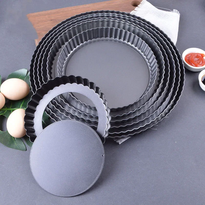 10-32cm-Baking-Pan-Loose-Base-Wavy-Round-Chrysanthemum-Carbon-Steel ...