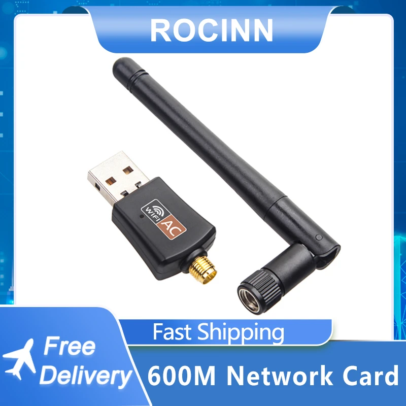 600mbps Usb Wireless Wifi Adapter 2.4ghz 5ghz Wifi With Antenna Dual Band Pc Mini Computer ...