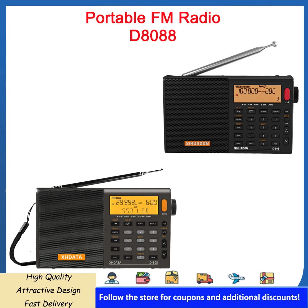 SIHUADON-XHDATA-D808-2023-Upgraded-Version-Portable-FM-Radio-XHDATA-D ...