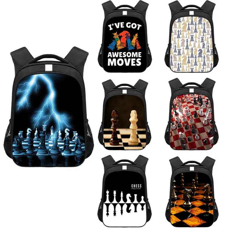 Chess-Player-Game-Print-Backpack-for-Teenager-Cute-Chess-Children ...