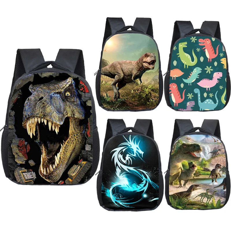 3D-Print-Cartoon-Dinosaur-Children-Backpack-Boys-Girls-School-Bags ...