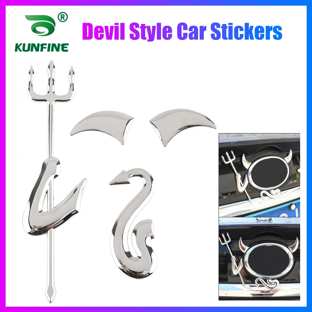 KUNFINE 1pc Cute 3D Devil Style Demon Car Stickers Auto Emblem Logo Car ...