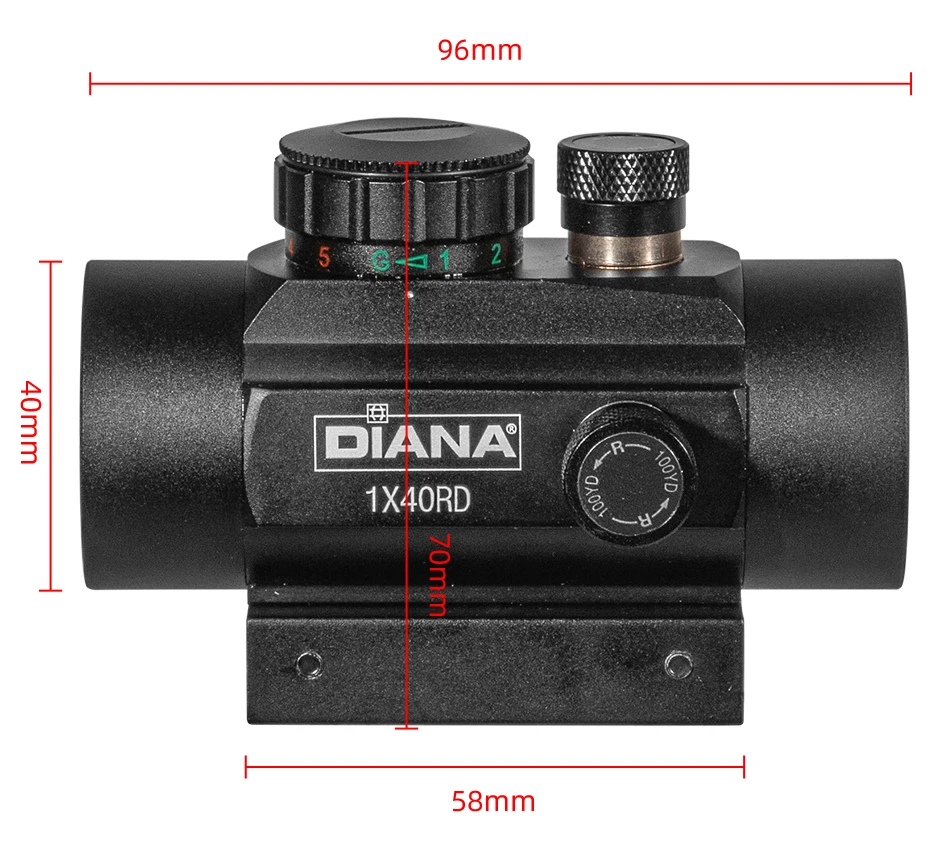 DIANA 1x40 Red Dot With Red Laser Green Red Dot Sight Scope Corss Sight ...