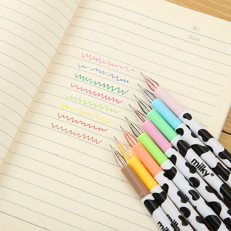 Creative-Color-Pen-Stationery-Cow-Neutral-Pen-8-Color-Diamond-Pen-Color ...