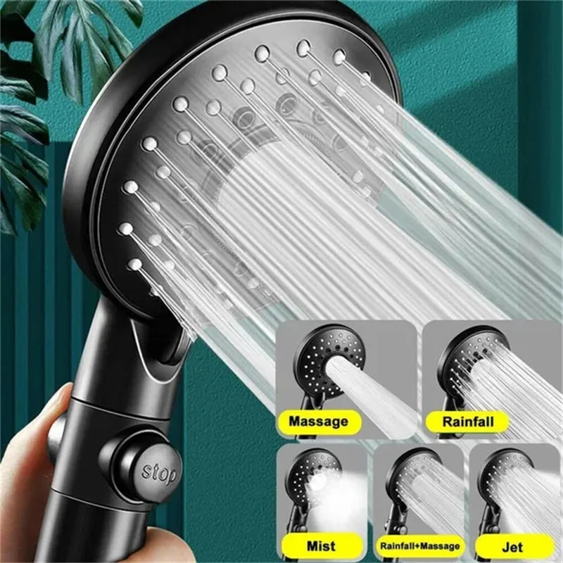 Handheld-Shower-Head-High-Pressure-Water-Saving-Adjustable-5-Modes-One ...