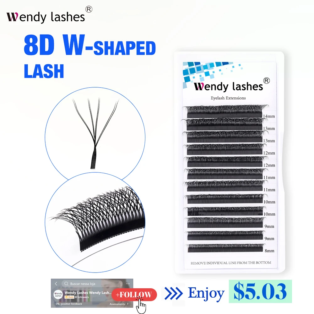 Wendy Lashes Two Tips 8d W Shape Lashes Extension Premade Volume Fan ...