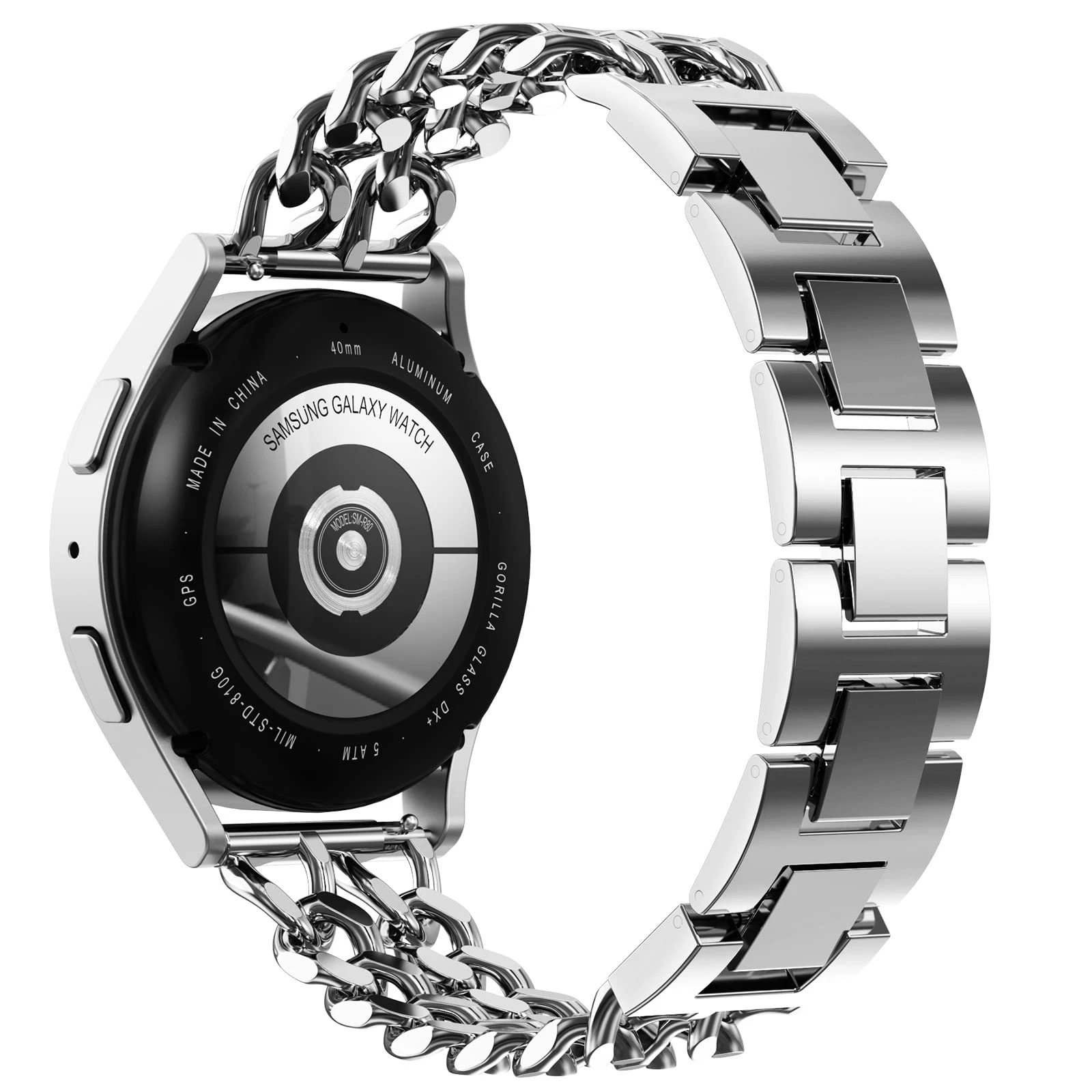 Quick-Release-Metal-Cowboy-Chain-Strap-for-Galaxy-Watch-3-45mm-Samsung ...