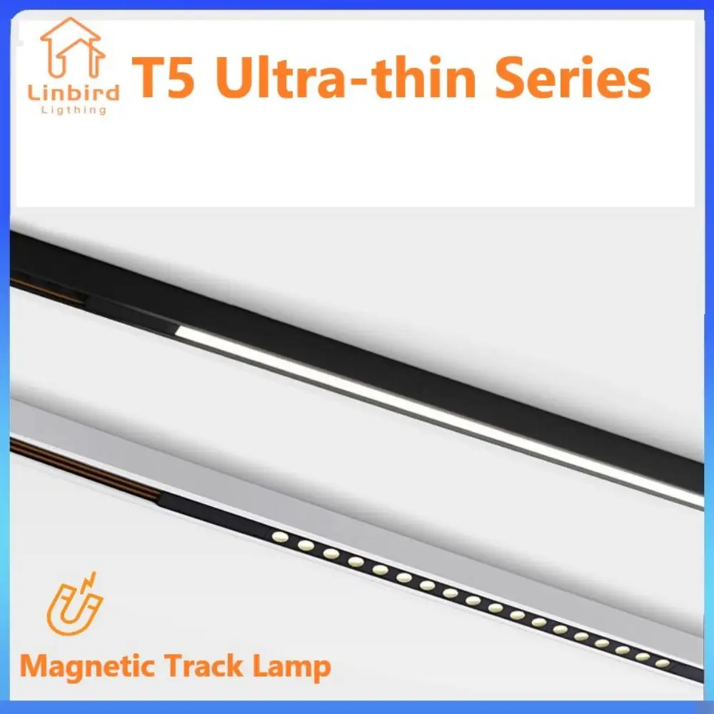 T5 Ultra Thin Magnetic Blcak Track Light System Simple Modern Embedded ...