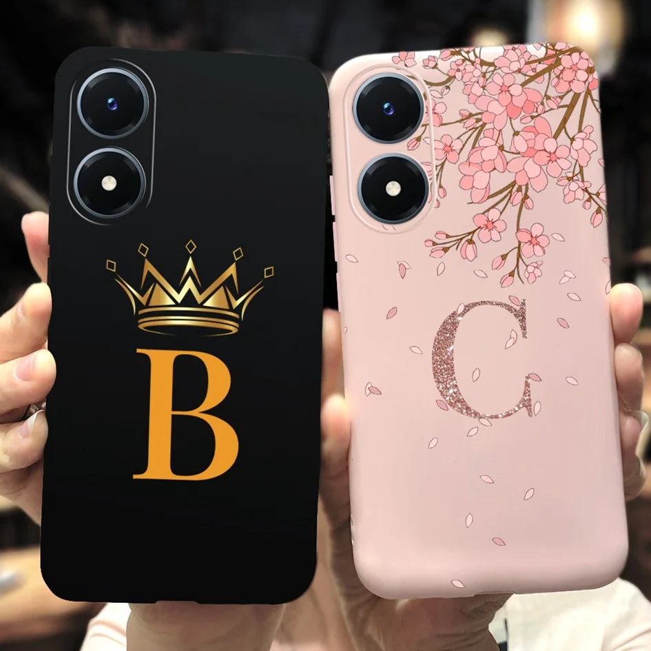 For Vivo Y02s V2203 Case Vivo Y02 V2213 Cover Stylish Crown Letters ...
