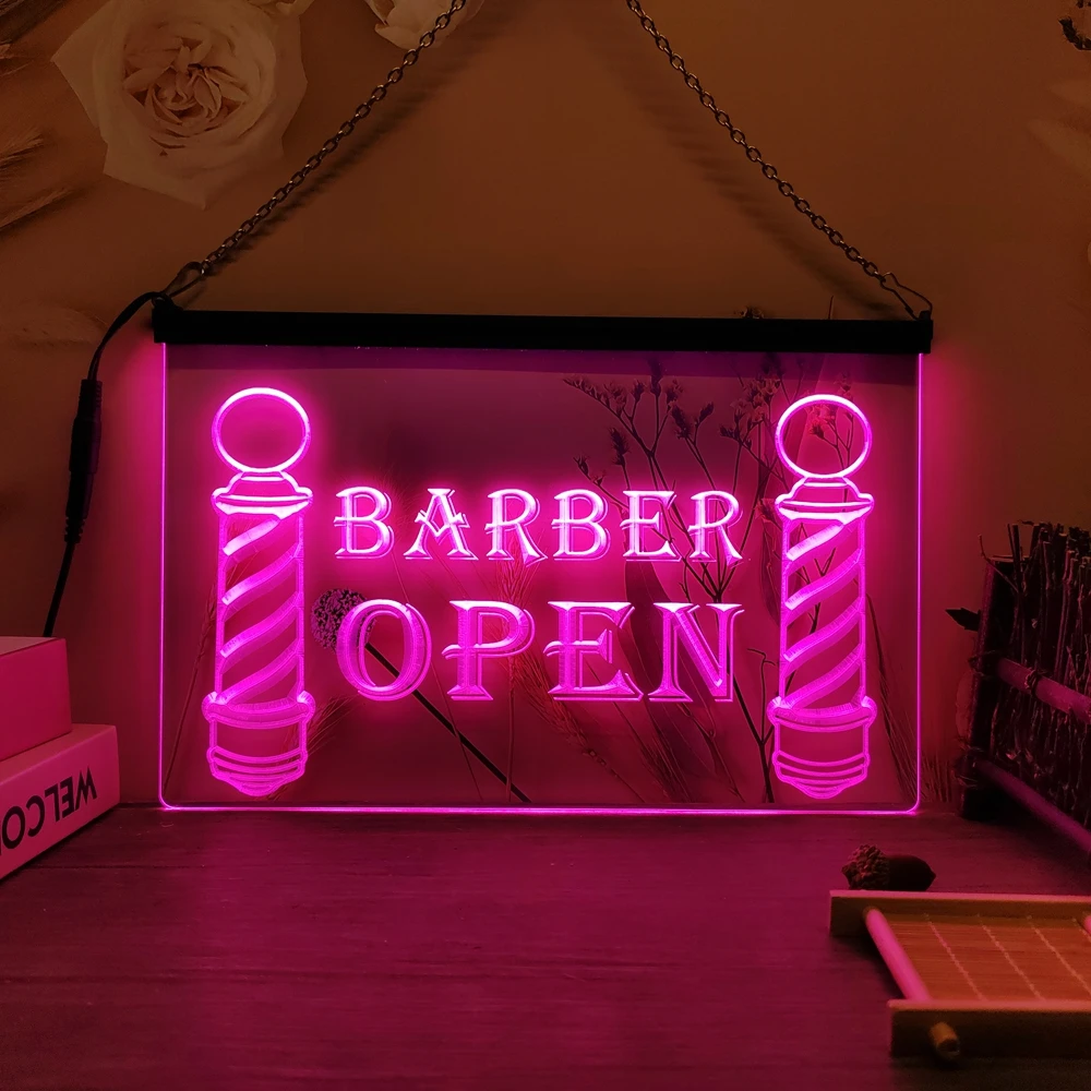 Barber-Poles-Display-Hair-Cut-LED-Neon-Sign-3D-Carving-Wall-Art-for ...