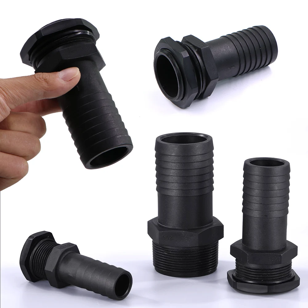 25/40/50mm 1" 1.5" 2" Barb Hose Adapter PP Plastic Water Tank Joint for ...