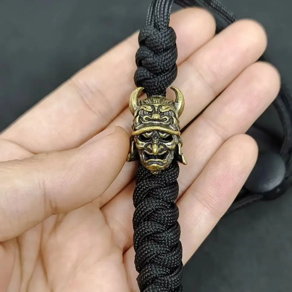 Japanese Eagle Nose Samurai Knife Bead Keychain Pendant Brass EDC ...
