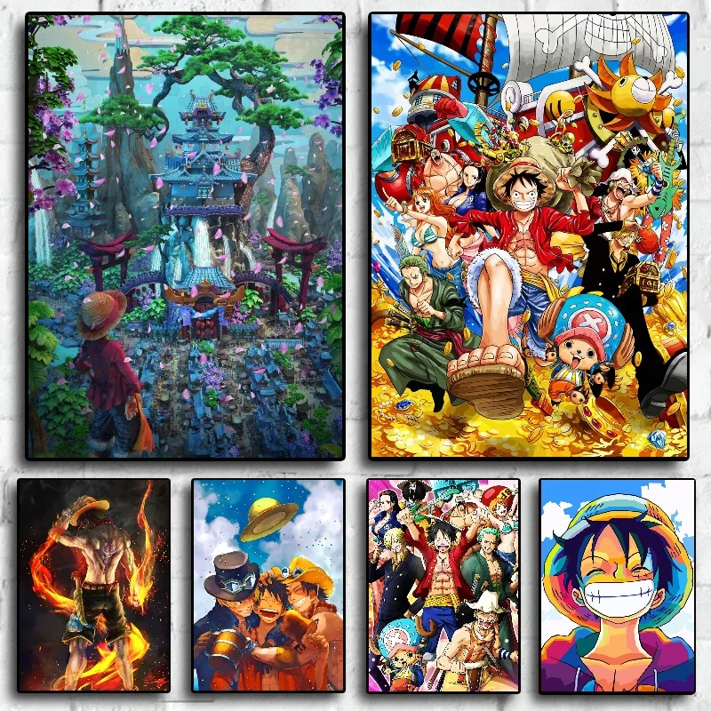 Japan-Anime-One-Piece-LuffyHanging-Painting-High-Definition-Poster ...