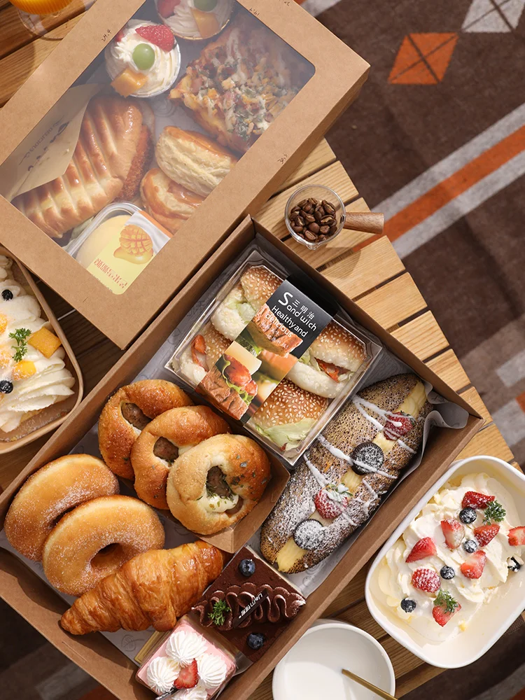 Kraft-Paper-Afternoon-tea-picnic-box-spring-outing-food-tiramisu-box ...