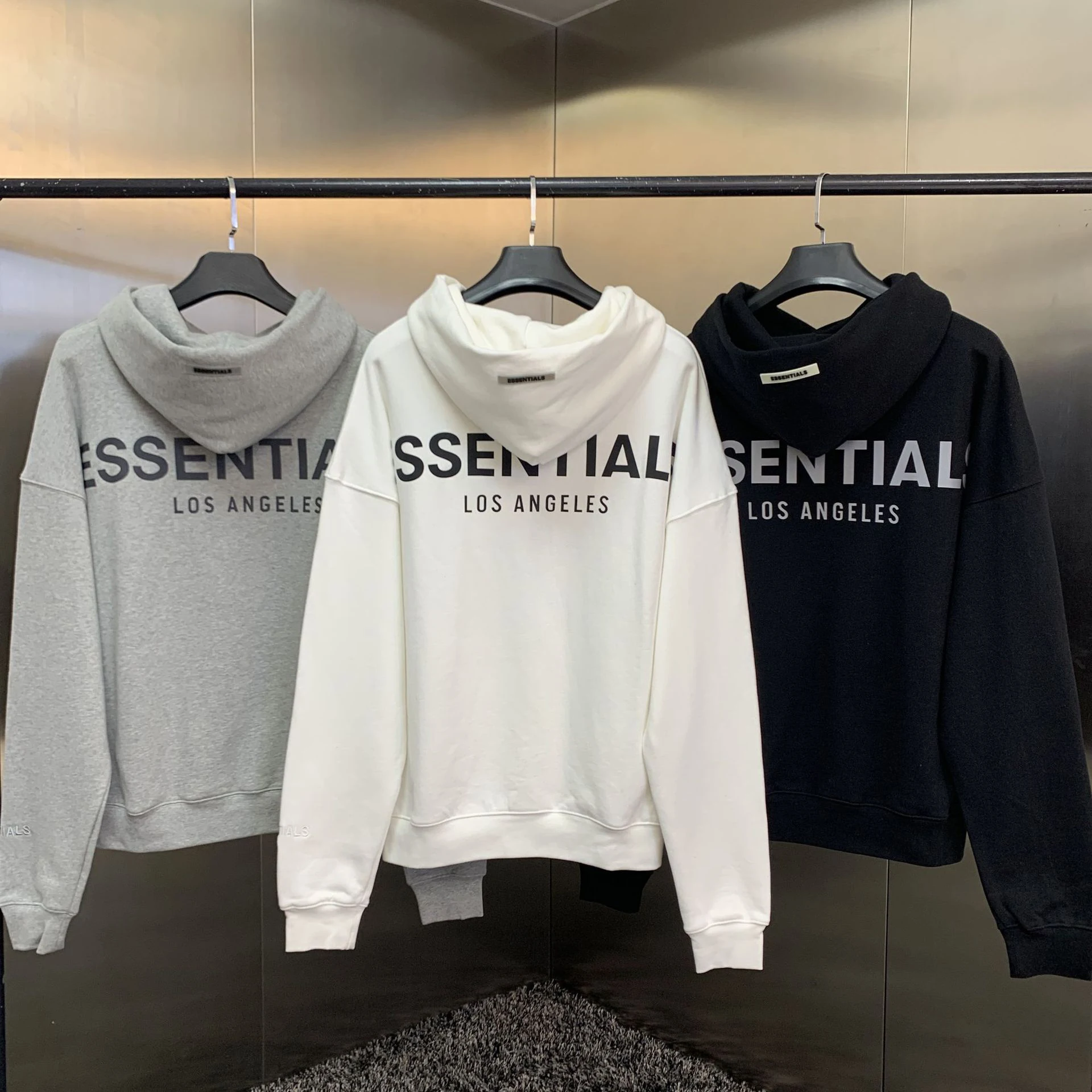 Essentials-Sudadera-gruesa-con-capucha-para-hombre-su-ter-con-estampado-reflectante-de-algod-n ...