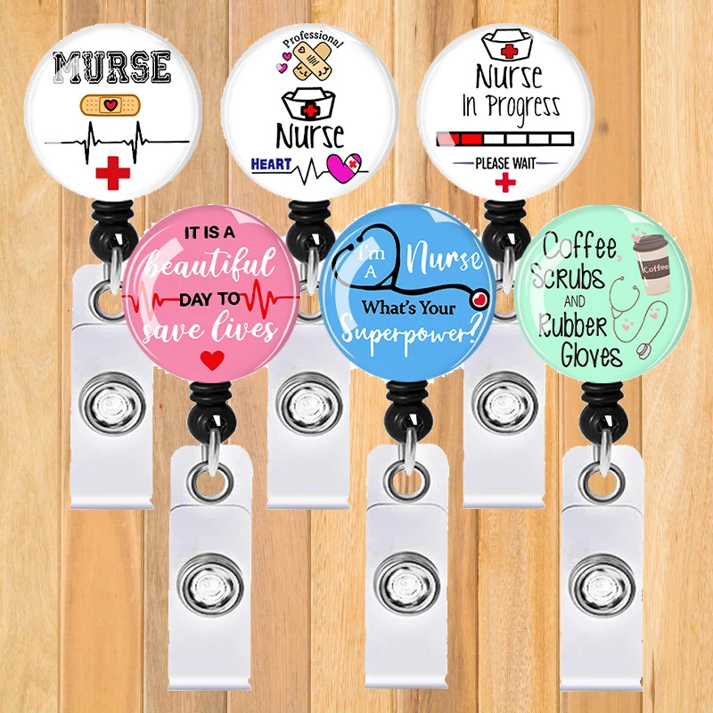 A0513 Nurse Cap Stethoscope Band-Aid ABS Retractable Badge Reel Pull ID ...
