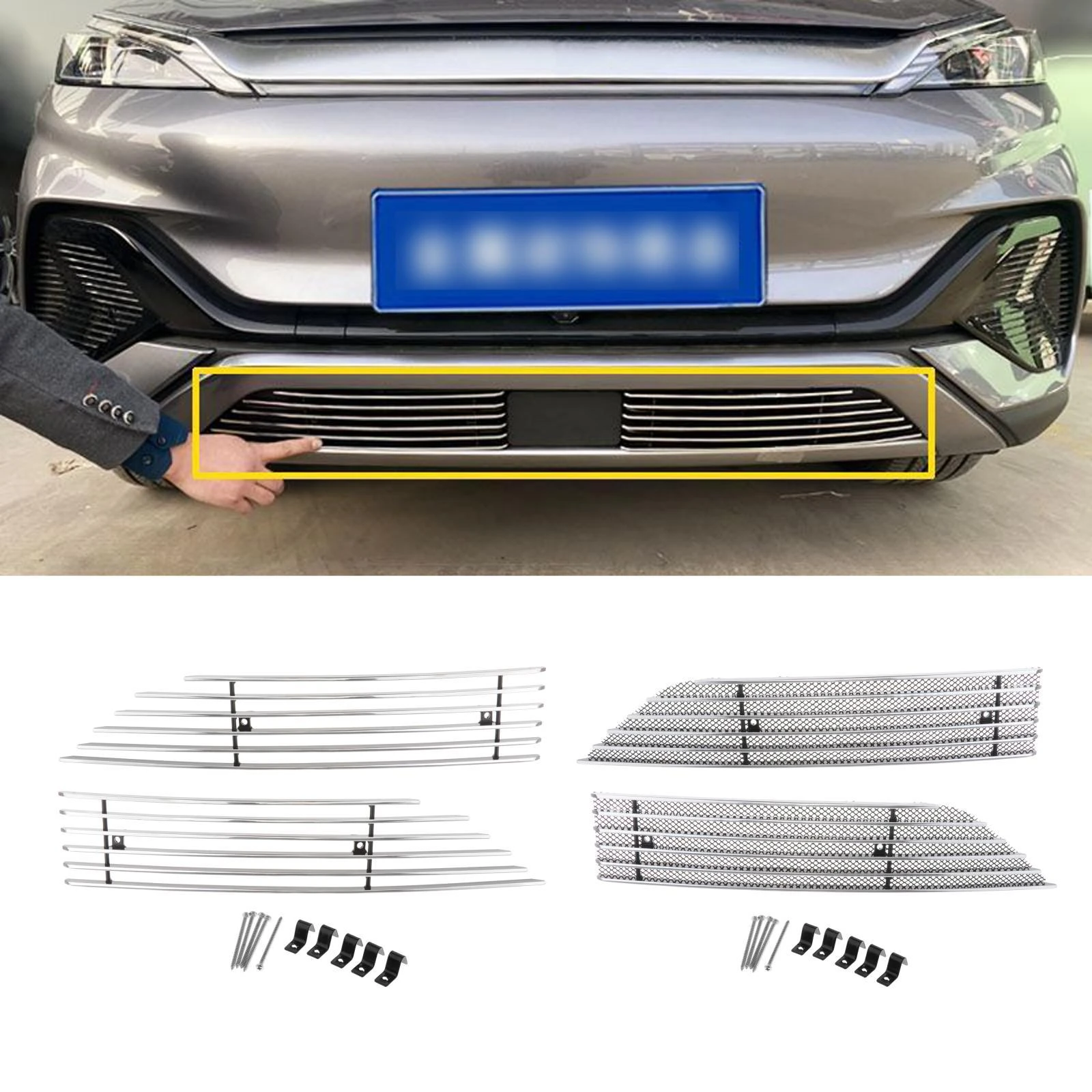 2x For Byd Atto 3 Yuan Plus Front Lower Grill Cover Trims Professional ...
