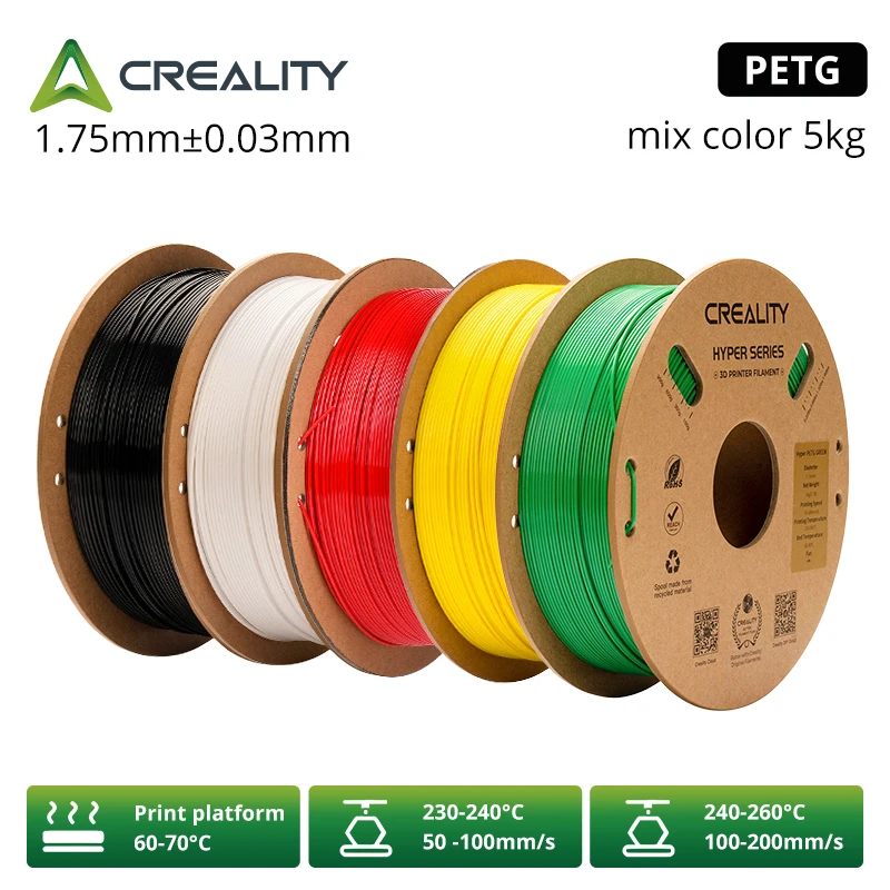 Creality 3D Hyper Filament PETG Diameter 1.75mm 1kg/roll,divided into 2 ...