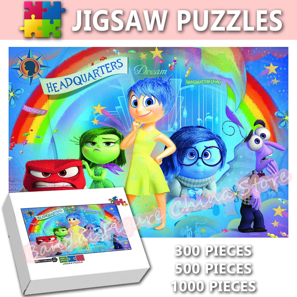 Disney Cartoon Print Puzzles 300/500/1000 Pieces Inside Out Series ...