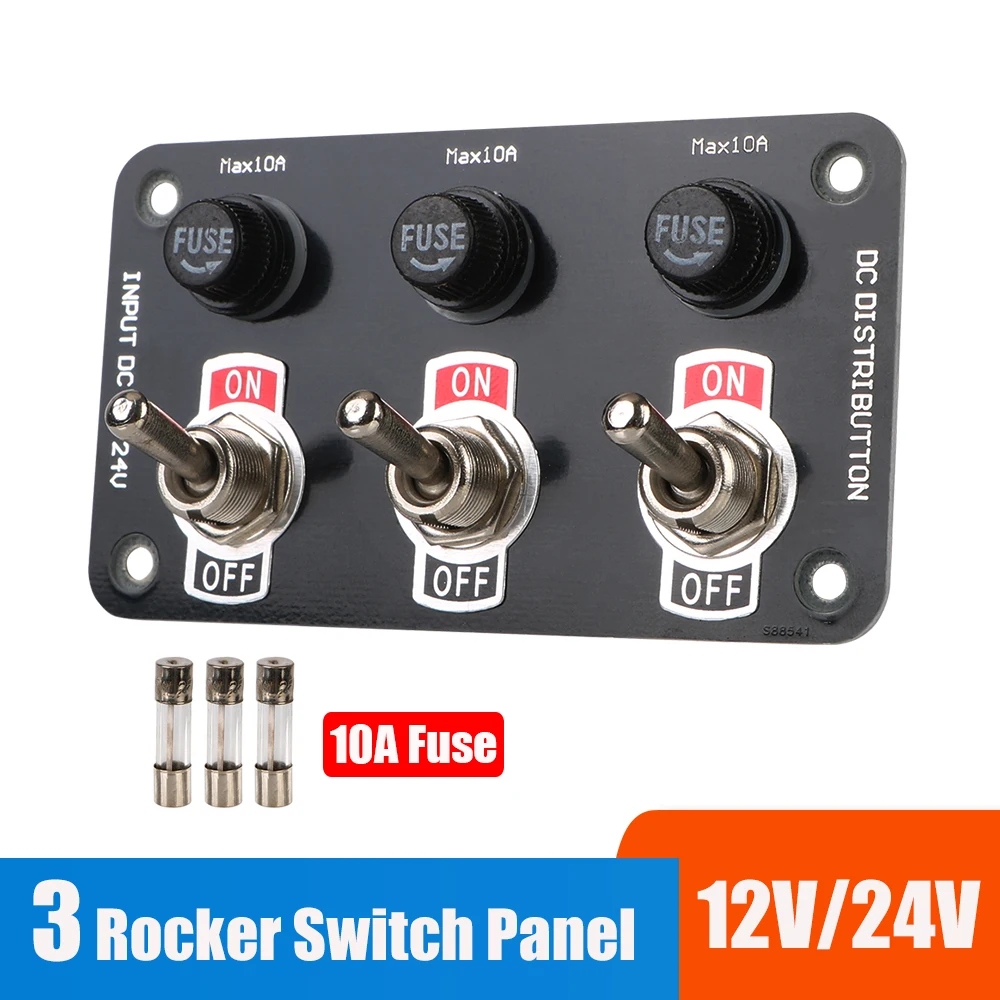 12v 24v Rocker Switch Panel 10a Fuse Protection Light Toggle Start Push ...