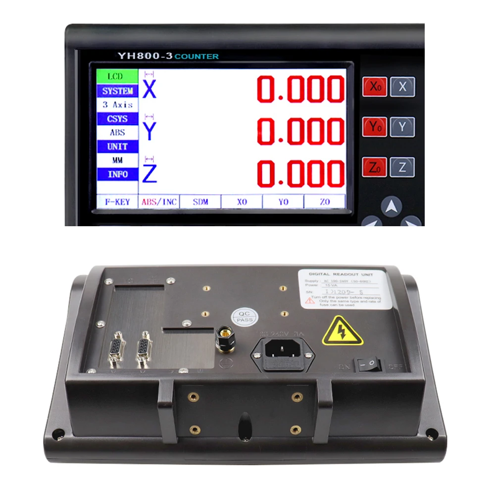 Dro 2 3 Axis YH800-2 YH800-3 BIG LCD Digital Readout Display DB9 TTL ...