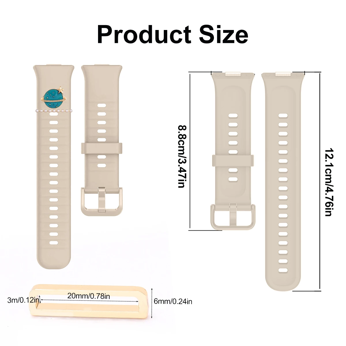 Set of 3 Decorative Ring and Quick Release Strap Bracelets (8)