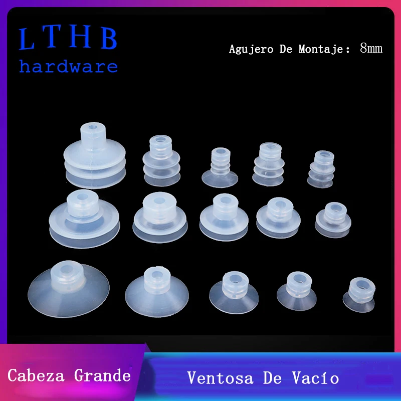 Ventosa-neum-tica-de-goma-de-silicona-blanca-orificio-de-montaje-de-8mm ...