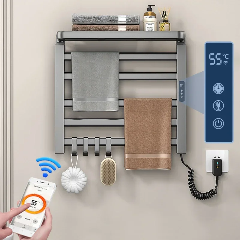 Smart-WiFi-Electric-Towel-Rack-Digital-Display-Temperature-Control ...