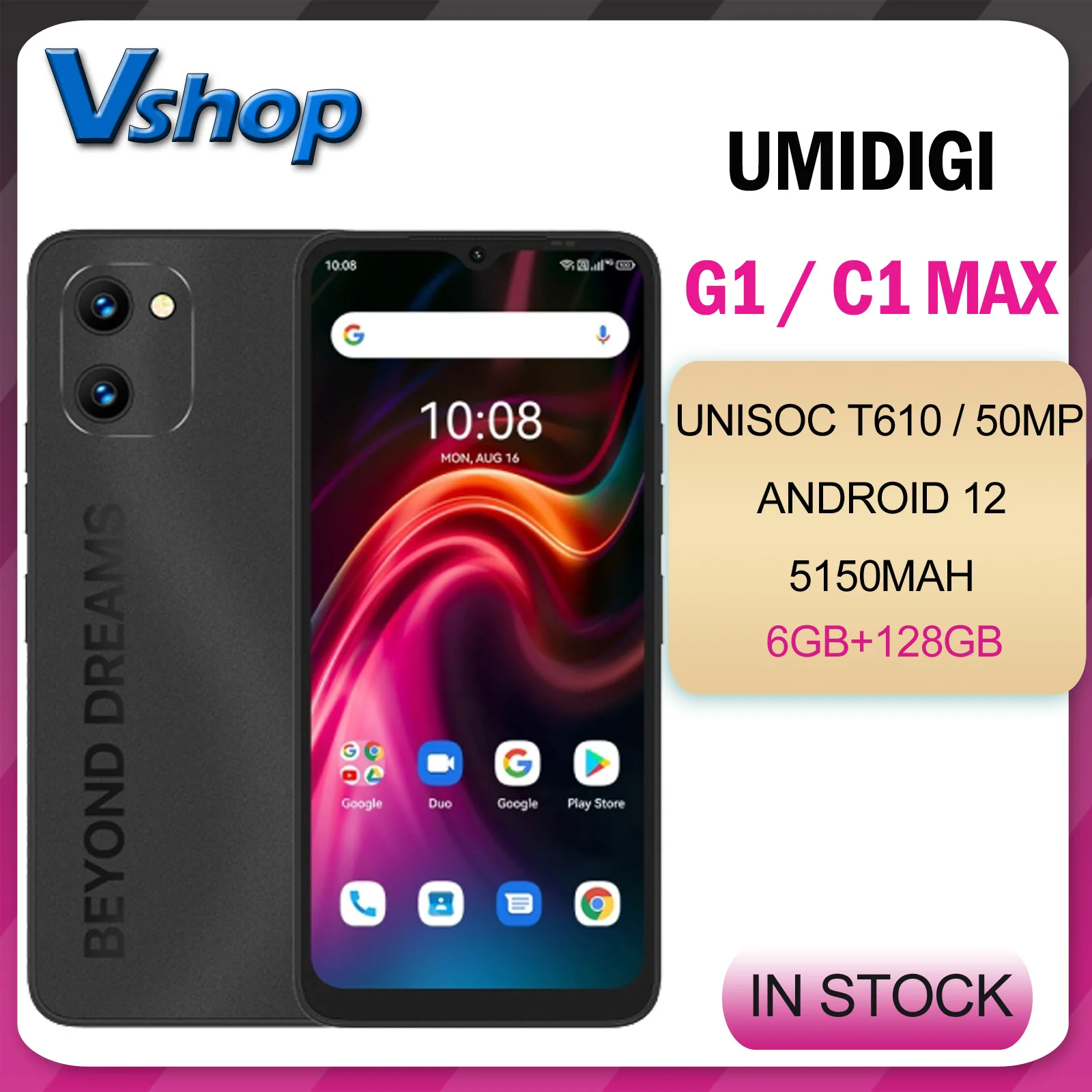 UMIDIGI-C1-Max-Phone-Umidigi-G1-Max-6GB-128GB-6-52-Cell-Phone-5150mAh ...