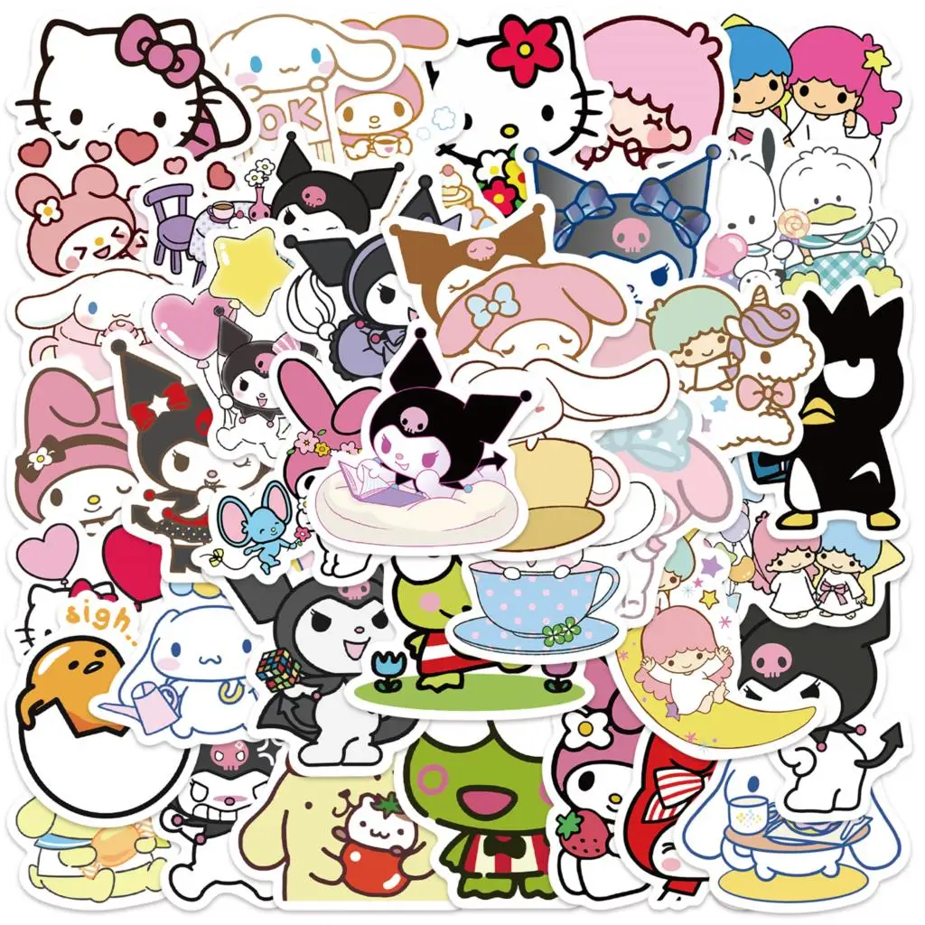 50pcs-Sanrio-Stickers-Cute-Cinnamoroll-Kuromi-My-Melody-Sticker-For ...