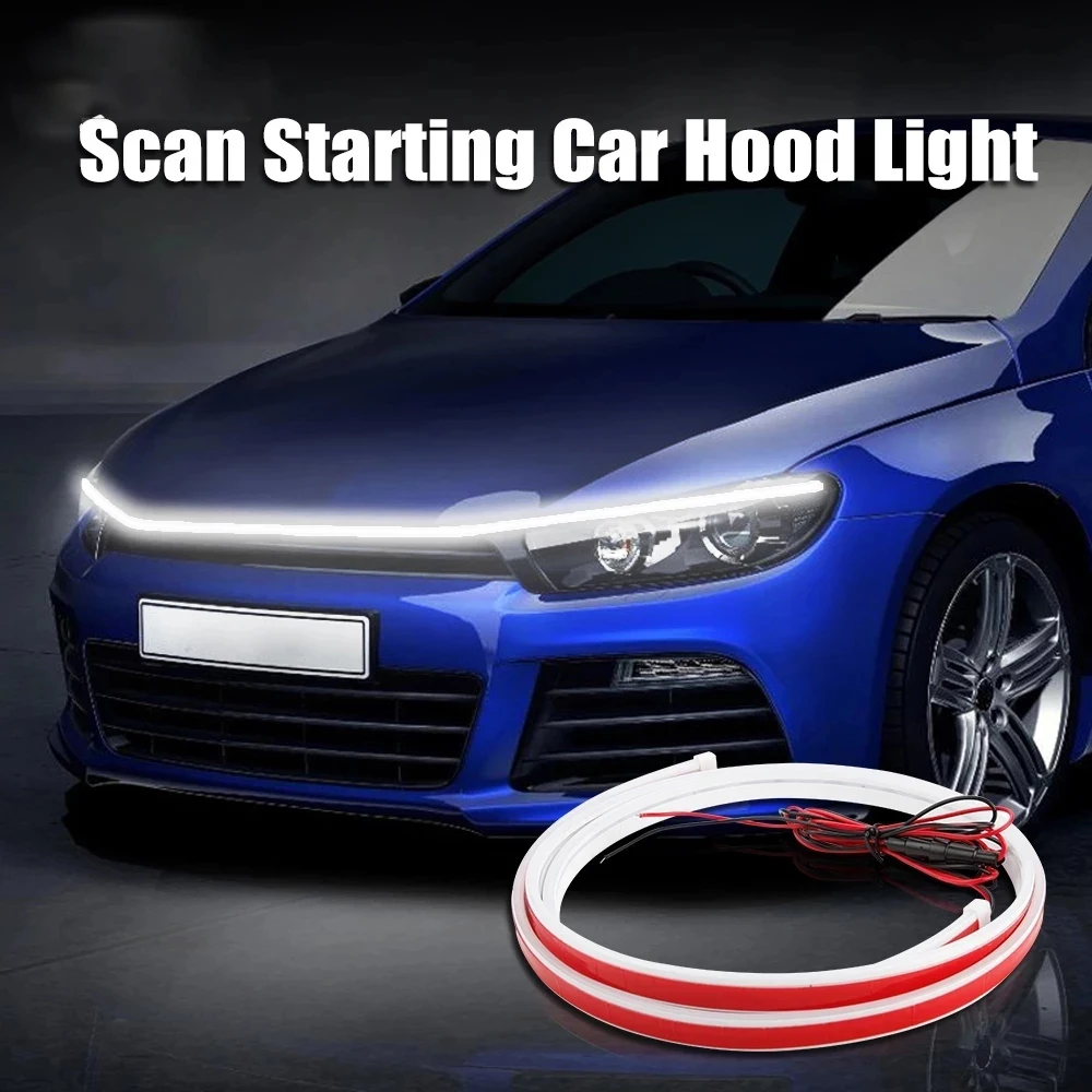 Universal LED Car Staring Hood Exterior Decorative Lamp Daytime Running ...