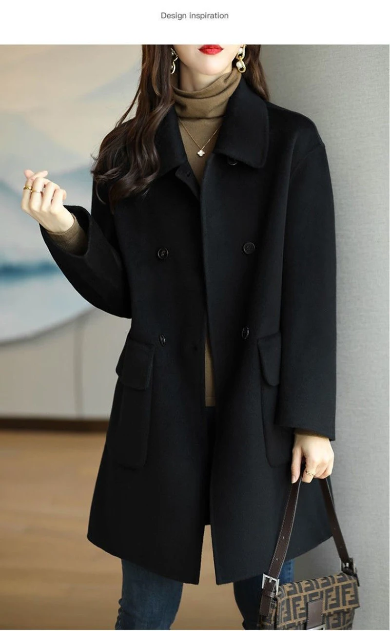 MANTEAU - CABAN - PARDESSUS Mexzt Fashion long warm Wool coat Women's ...