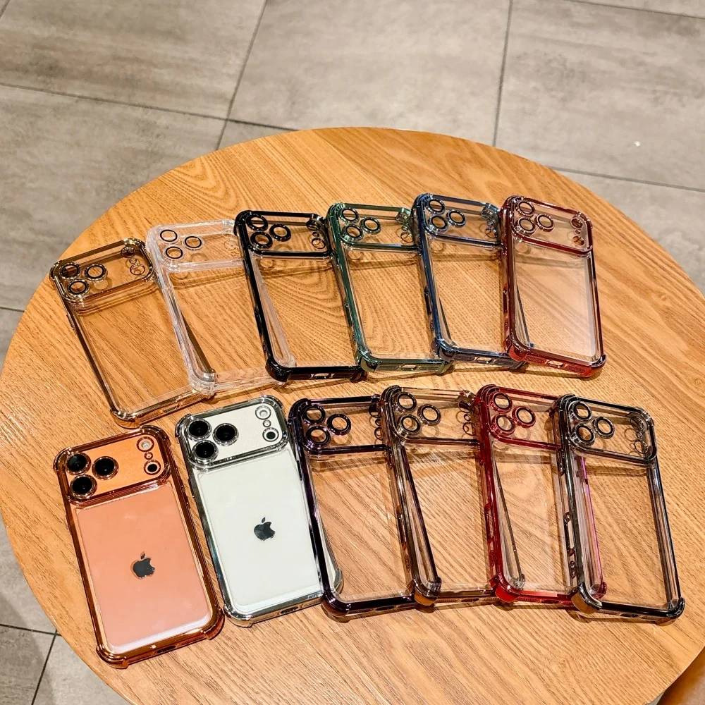 Plating Frame Four Corner Antifall Phone Case For iPhone 17 Air 16E 16 ...