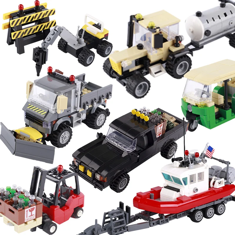 MOC-City-Forklift-Car-Truck-Model-Building-Blocks-Engineering-Vehicle ...