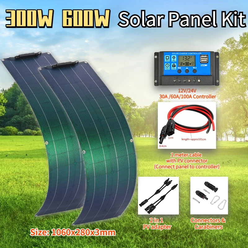 Kit-de-Panel-Solar-de-600W-y-300W-cargador-de-energ-a-de-celda-Solar ...