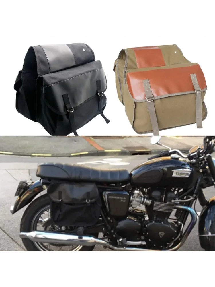 Canvas-Motorcycle-Saddle-Bags-Universal-Bicycle-Scooter-Travel ...
