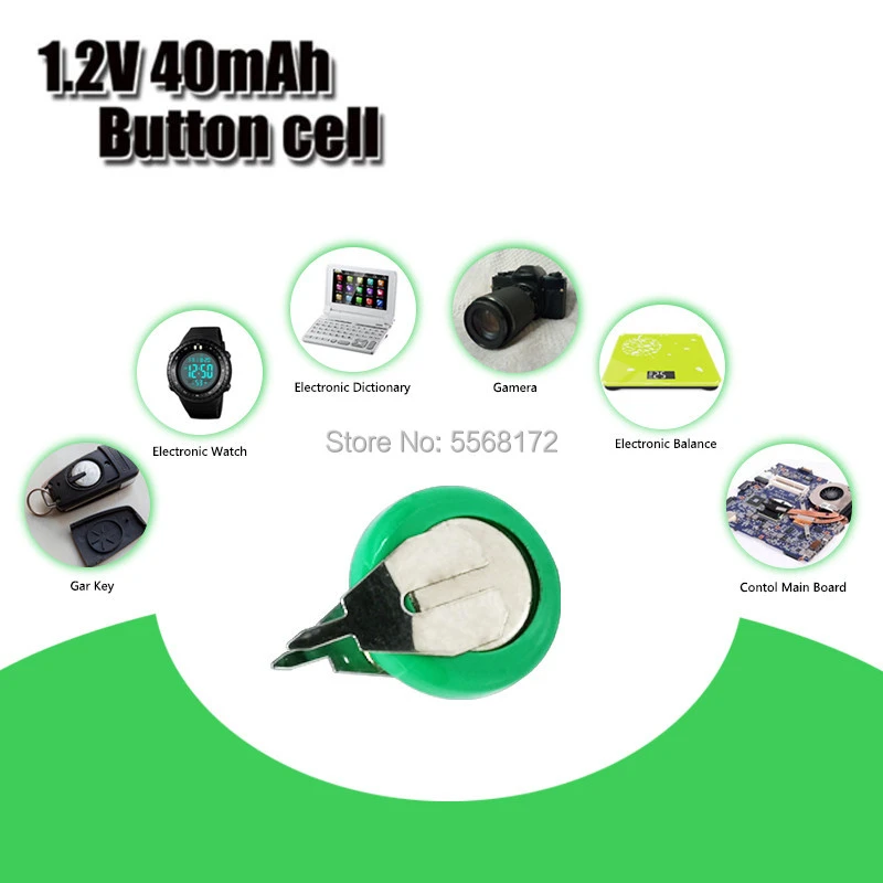Rechargeable Button Cell Battery | Rechargeable Battery 1.2v 40mah | 1 ...