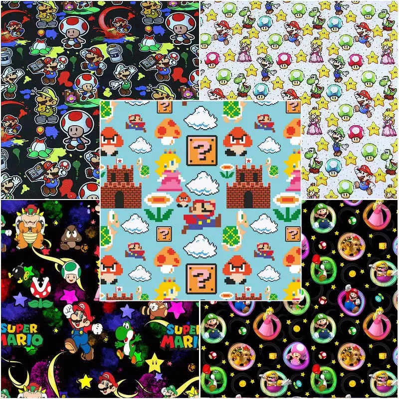 140cm-Width-Cartoon-Game-Super-Mario-Bros-100-Cotton-Fabric-for-DIY ...