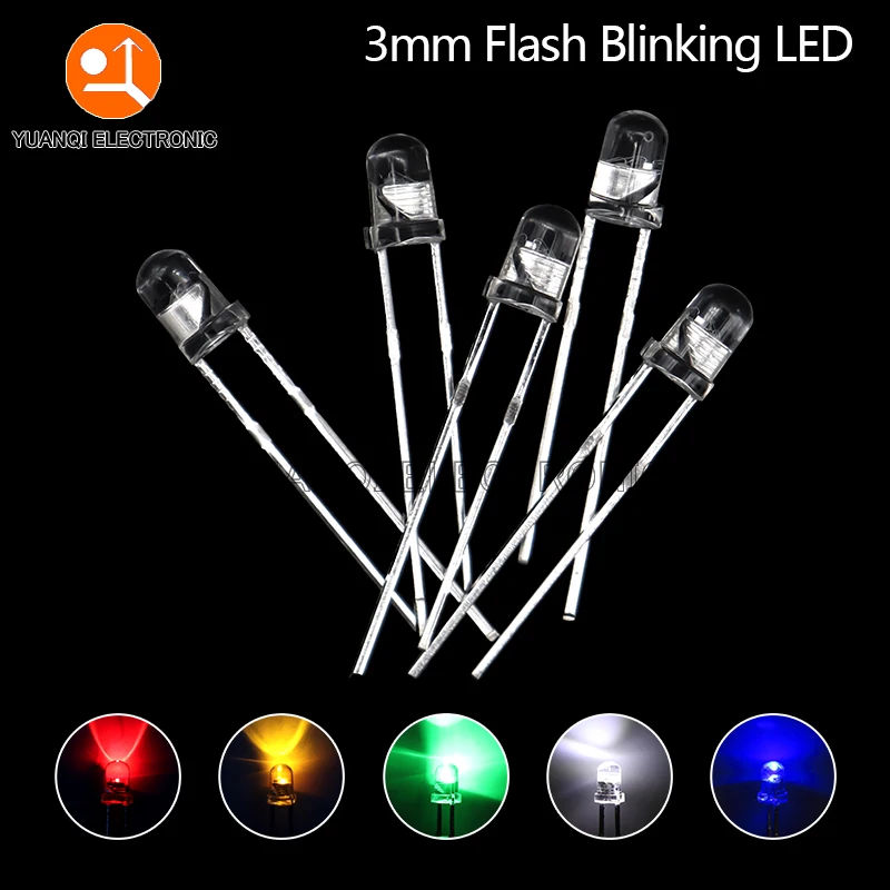 50pcs-3mm-White-Green-Red-Blue-Yellow-Light-Emitting-Diode-Automatic ...