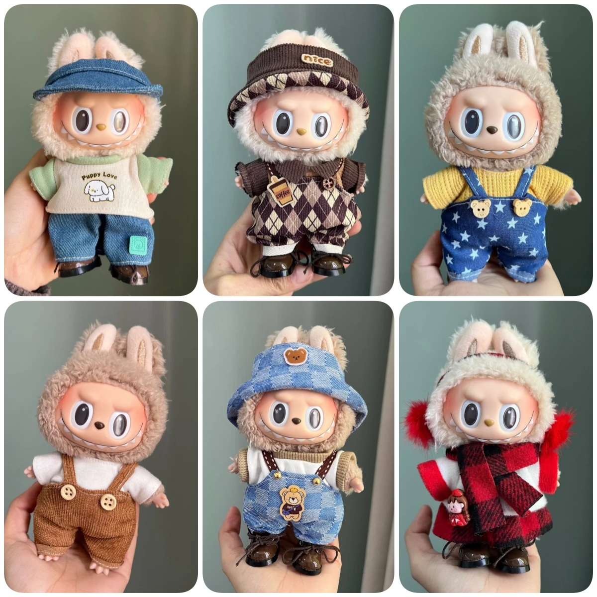 17cm Labubu Doll Clothes Vinyl Labubu Doll Fashion Replacement Doll ...